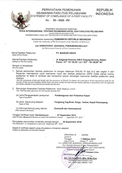 PT. Bandar Abadi - Hsseisps